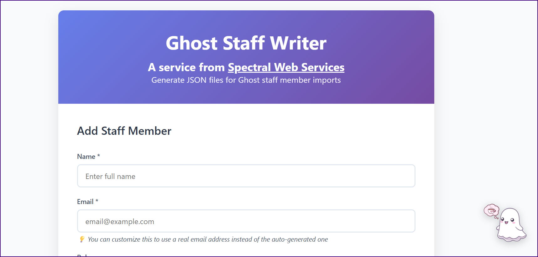 How to create staff members in Ghost